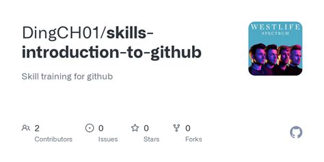 Github Dingch01skills Introduction To Github Skill Training For Github