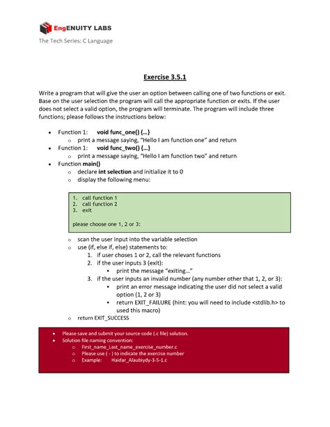 Exercise C Aufgabe The Tech Series C Language Exercise Write A Program That Will Give