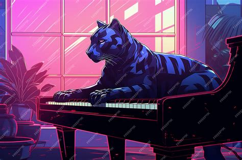 Premium Photo A Cat Sits On A Piano With A Cat On The Keyboard