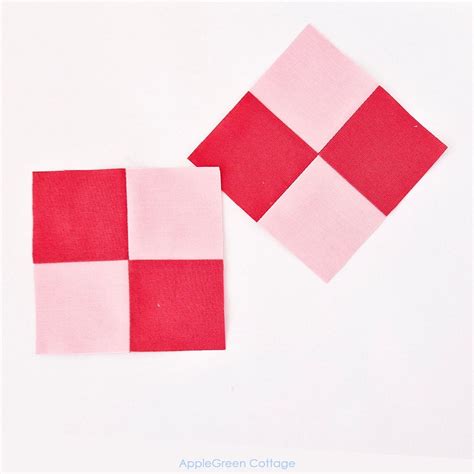 How To Make A Four Patch Quilt Block Two At A Time