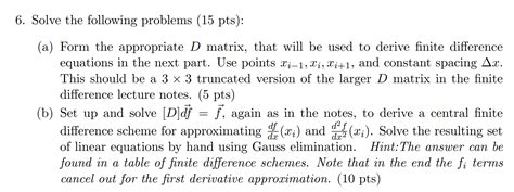 Solved Solve The Following Problems Pts A Form Chegg