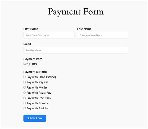 How To Create A Payment Form With Fluent Form Fluent Forms