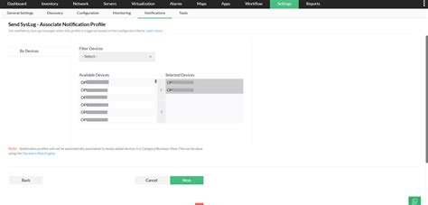 Syslog Profile Opmanager Help