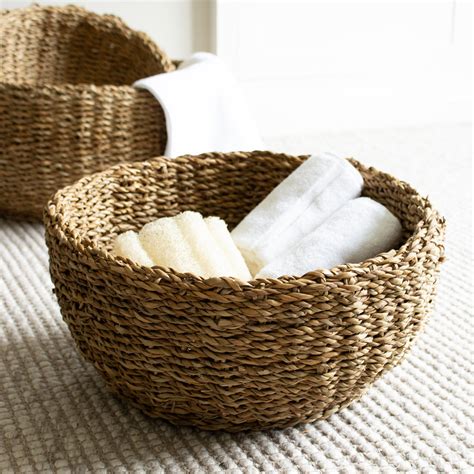 Round Seagrass Bathroom Storage Baskets Marquis And Dawe