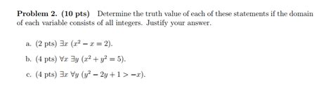Solved Determine The Truth Value Of Each Of These Statements Chegg