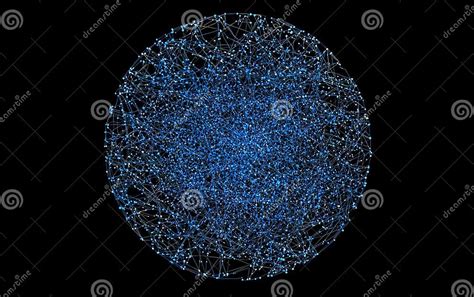 A Digital Representation Of A Complex Network Structure With Interconnected Nodes Illuminated In