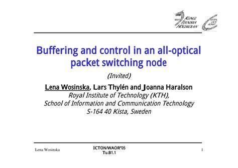 Pdf Buffering And Control In An All Optical Packet Switching Node
