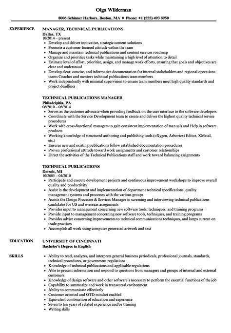 Technical Publications Resume Samples Velvet Jobs