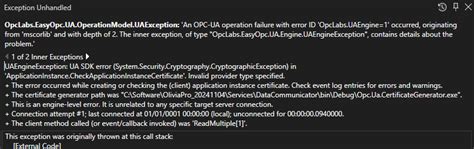 Opc Labs Issue Generating Certificate Opc Labs Online Forums