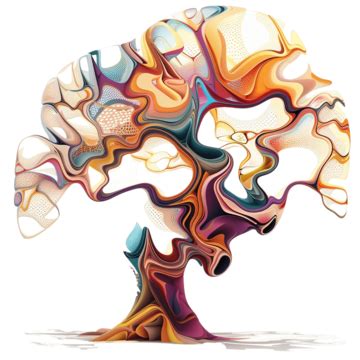 Colorful Abstract Tree With Illusion Of Depth Tree Abstract Art PNG Transparent Image And