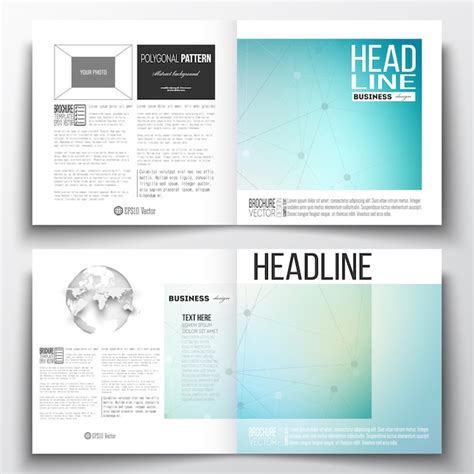 팜플릿 템플릿 정사각형 디자인 프리미엄 벡터