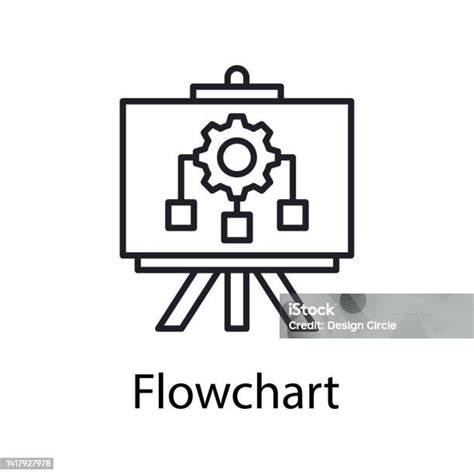 순서도 벡터 개요 아이콘 디자인 그림입니다 흰색 배경 Eps 10 파일에 기타 기호 0명에 대한 스톡 벡터 아트 및 기타 이미지