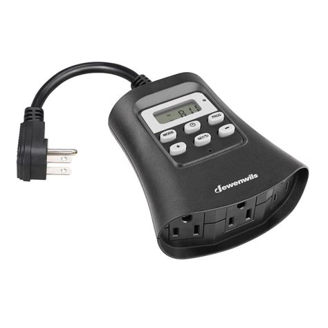 Dewenwils Outdoor Digital Timer 7 Day Programmable Plug In Timer With 3 Grounded Outlets For