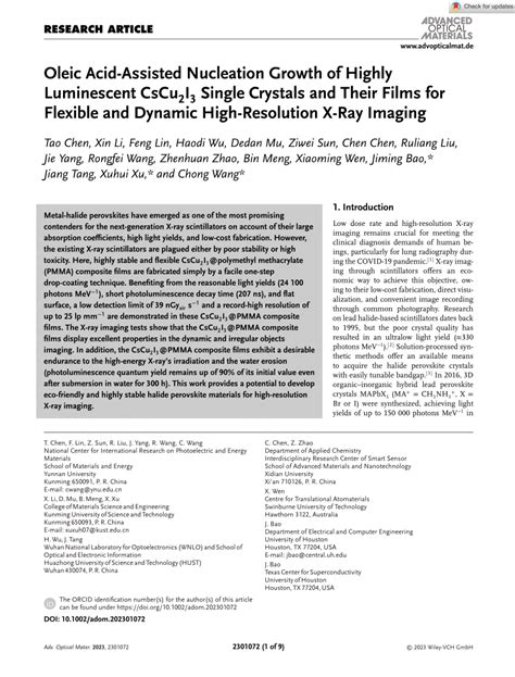 Pdf Oleic Acid‐assisted Nucleation Growth Of Highly Luminescent