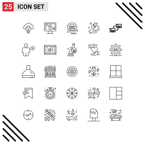 25 Universal Lines Set For Web And Mobile Applications Connection Protection Music Insurance