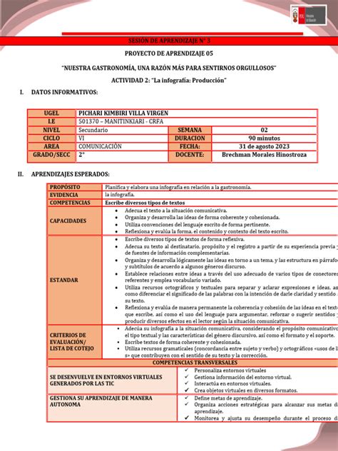 2° Ses 3 Com U5 Sem 2 Pdf Aprendizaje Infografia