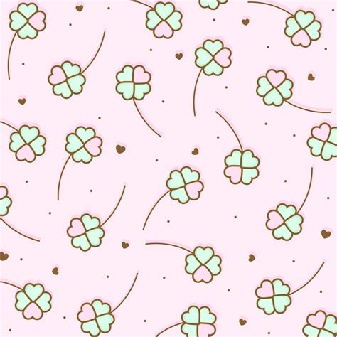 네 잎 클로버 인쇄 디자인 행운의 심장 프리미엄 벡터