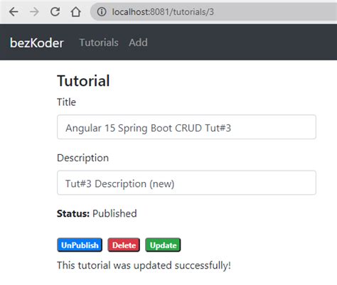 Spring Boot Angular 15 Example Crud Full Stack Bezkoder