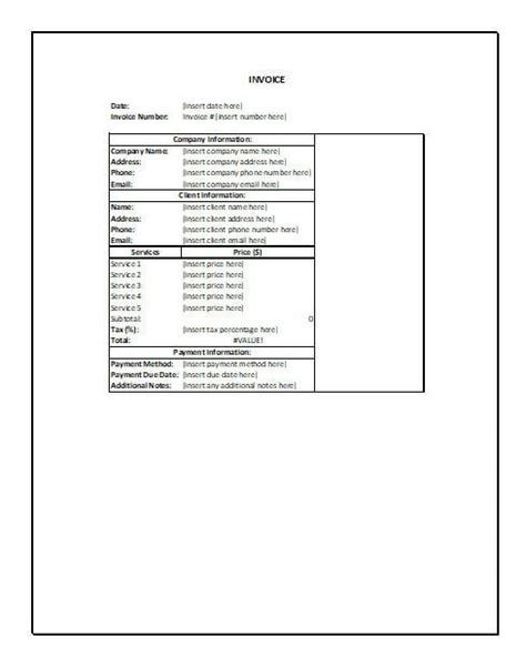 Invoice Template In Excel Etsy
