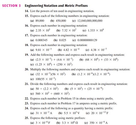 Solved Section 3 ﻿engineering Notation And Metric