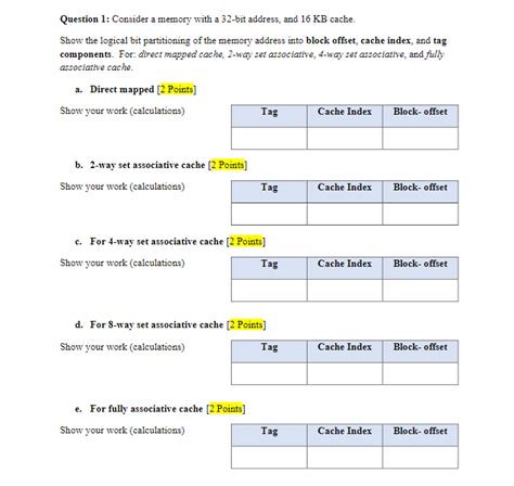 solved question 1 consider a memory with a 32 bit address