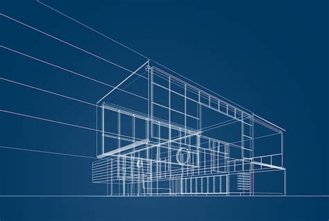 premium photo architecture blueprint 3d rendering