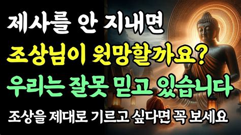 제사를 안 지내면 조상님이 원망할까요 조상을 기르는 진짜 방법 부처님말씀 불교경전 석가모니 Youtube
