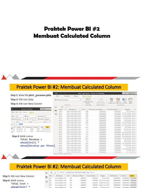 Materi Minggu 3 Power Bi Calculated Column Dan Multiple Sheet Pdf