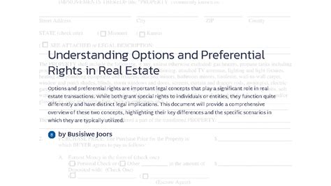 Understanding Options And Preferential Rights In Real Estate