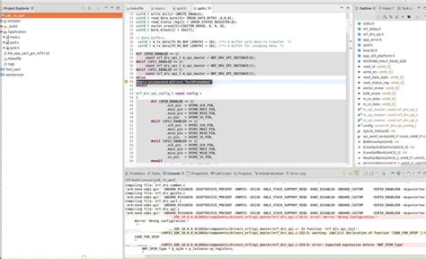 error while using spi files development with gcc and eclipse nordic