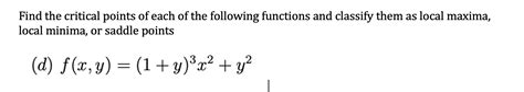 solved find the critical points of each of the following