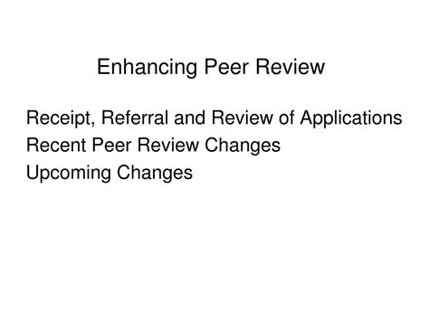 Ppt Enhancing Peer Review At Nih Powerpoint Presentation Free Download Id4112930