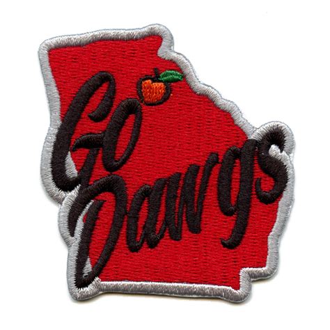 Georgia Go Dawgs Patch Peach College Football State Embroidered Iron