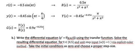 Solved B ﻿write The Differential Equation Y ﻿f Y U T