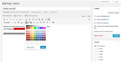 Restoring The Font Color Background Option In Wordpress Web Hosting Hub