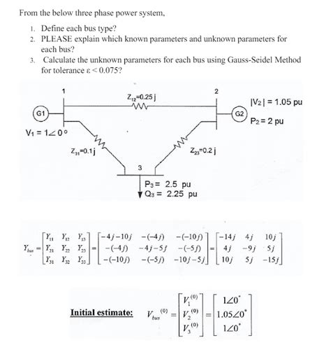 Solved From The Below Three Phase Power System Define Each Bus