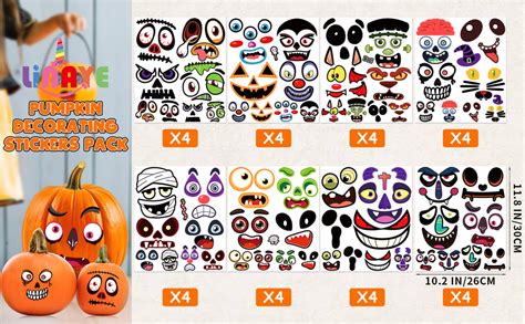 Linaye 256 Pcs Pumpkin Decorating Stickers Halloween
