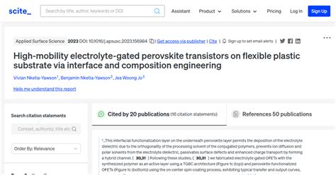Citation Report High Mobility Electrolyte Gated Perovskite