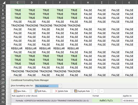 Excel Why Does Conditional Formatting Break When And Contains Offset Stack Overflow