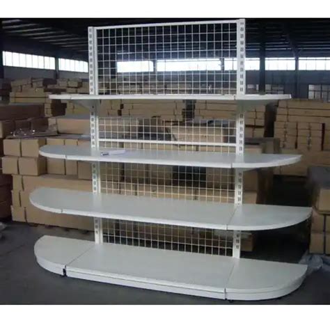 Metal Gondola Showroom Shelving With Half Round Ends For Shop Store