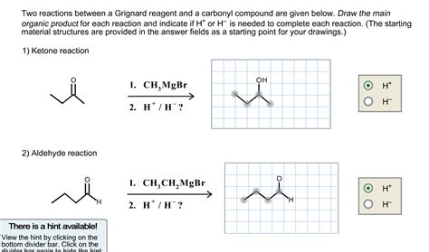 Solved 6.) Two reactions between a Grignard reagent and a | Chegg.com