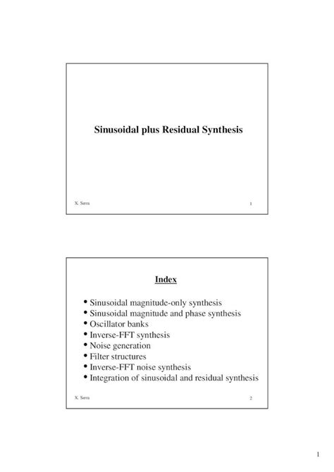 Pdf 7 Sinusoidal Plus Residual Synthesispdf Dokumentips