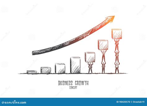 Business Growth Concept Hand Drawn Isolated Vector Stock Vector Illustration Of Arrow