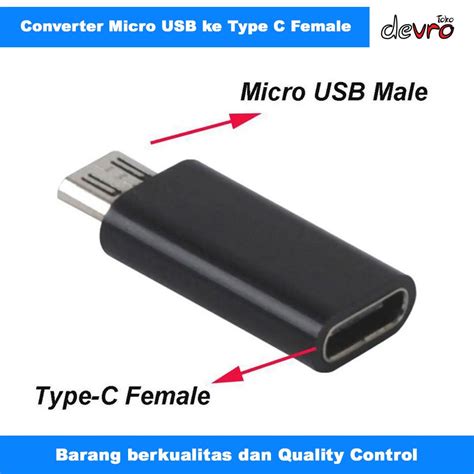 Jual Converter Micro USB Male Ke Type C Female Adaptor USB Type C Female To Micro USB Male