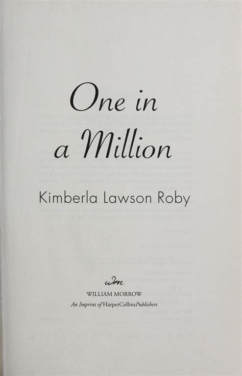 ONE IN A MILLION – Reading Group Choices