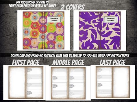 PRINTABLE Retro Password Tracker Booklet Vintage Traveler Notebook Password Keeper Digital
