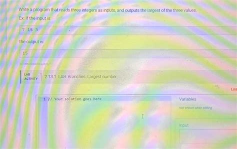 Solved Write A Program That Reads Three Integers As Inputs Chegg Com