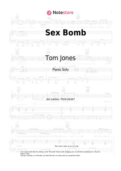 Sex Bomb Tom Jones Mousse T Piano Solo Sheet Music At Note Pianosolo Sku Pso0136367
