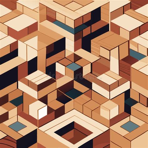 Abstract Geometric Background With Cubes 3d Rendering 3d Illustration Stock Vector