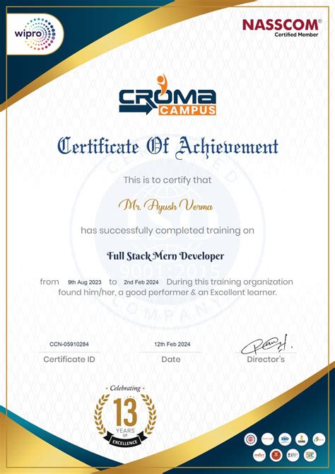 I Got A New Certification Full Stack Mern Developer Ayush Verma